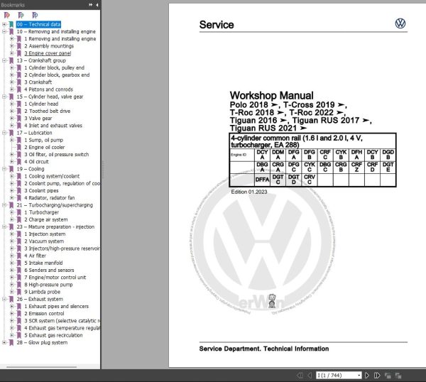 Volkswagen Polo 2018 - 2021 Wiring Diagrams Repair and Maintenance Manuals