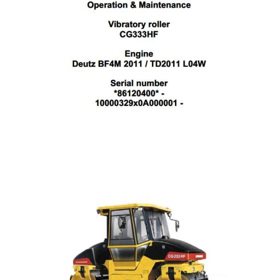 Dynapac Vibratory Roller CG2300 Parts Operation Maintenance Manual