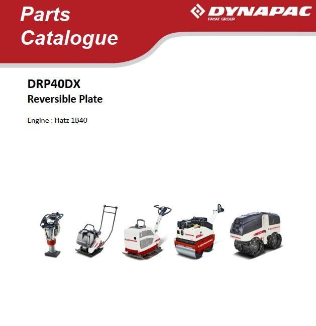 Dynapac Reversible Plate DRP40DX Parts Catalogue Operating Manual