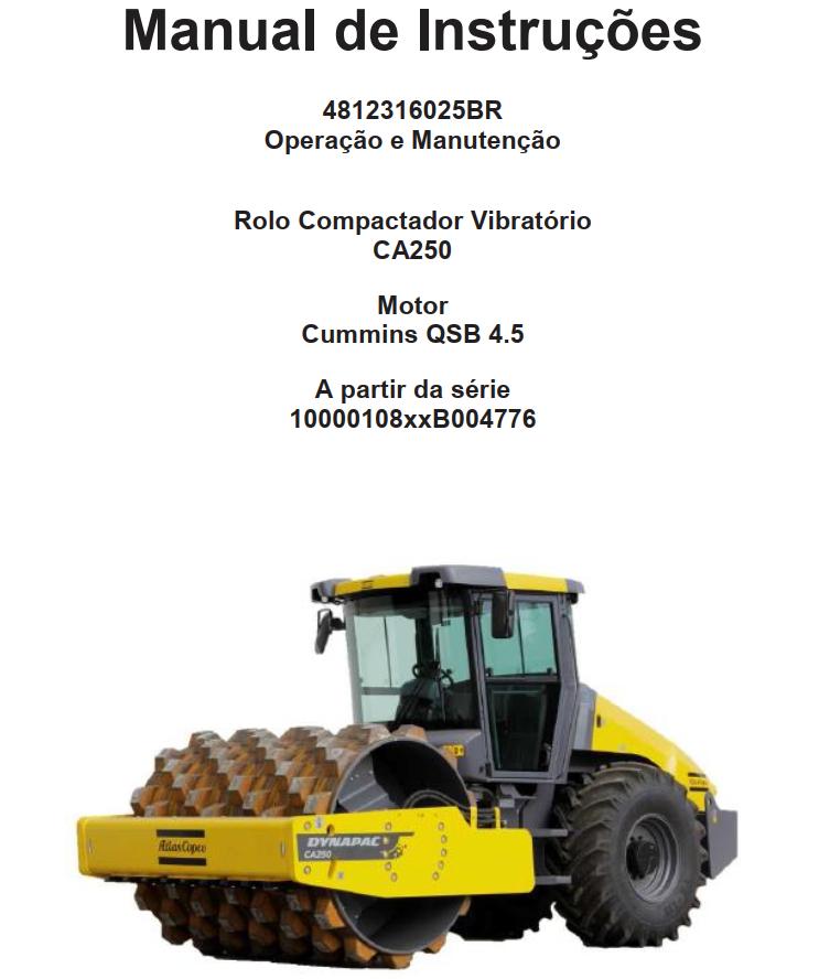 Dynapac Vibratory Roller CA250 Operation Maintenance Manual EN PT