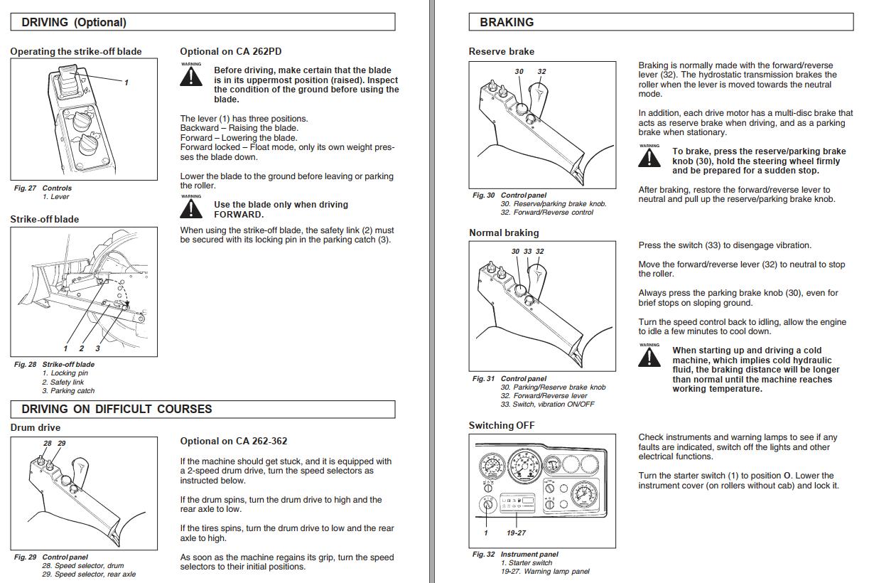 Dynapac Vibratory Roller CA262 CA362 CA512 Operation Manual