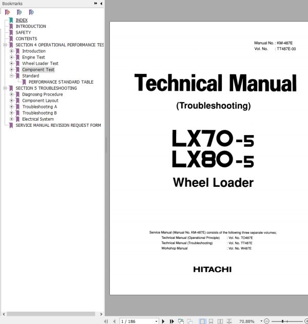 Hitachi Wheel Loader LX70-5 Technical Manual