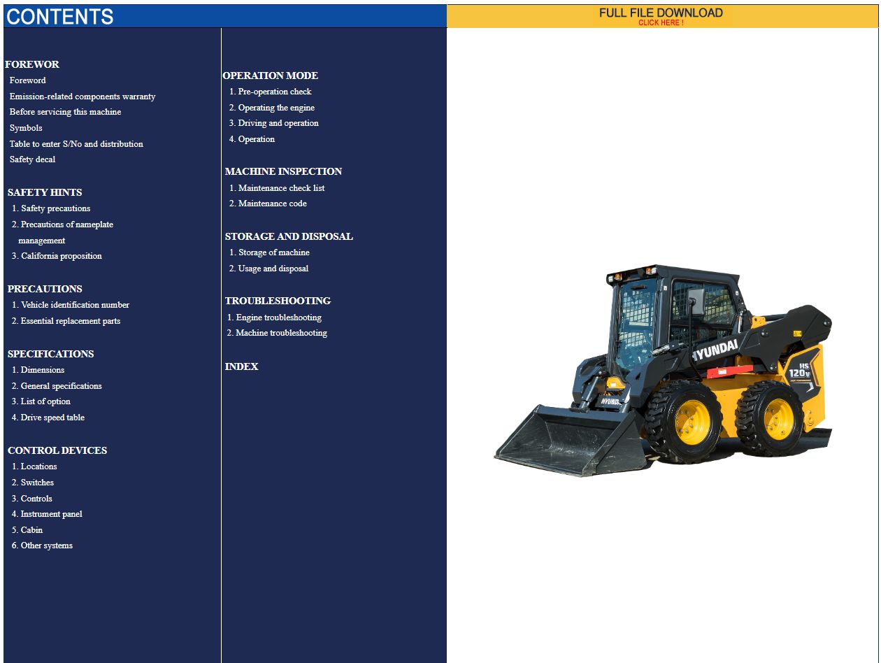 Hyundai Heavy Equipment PDF 05.2024 Operator Manual