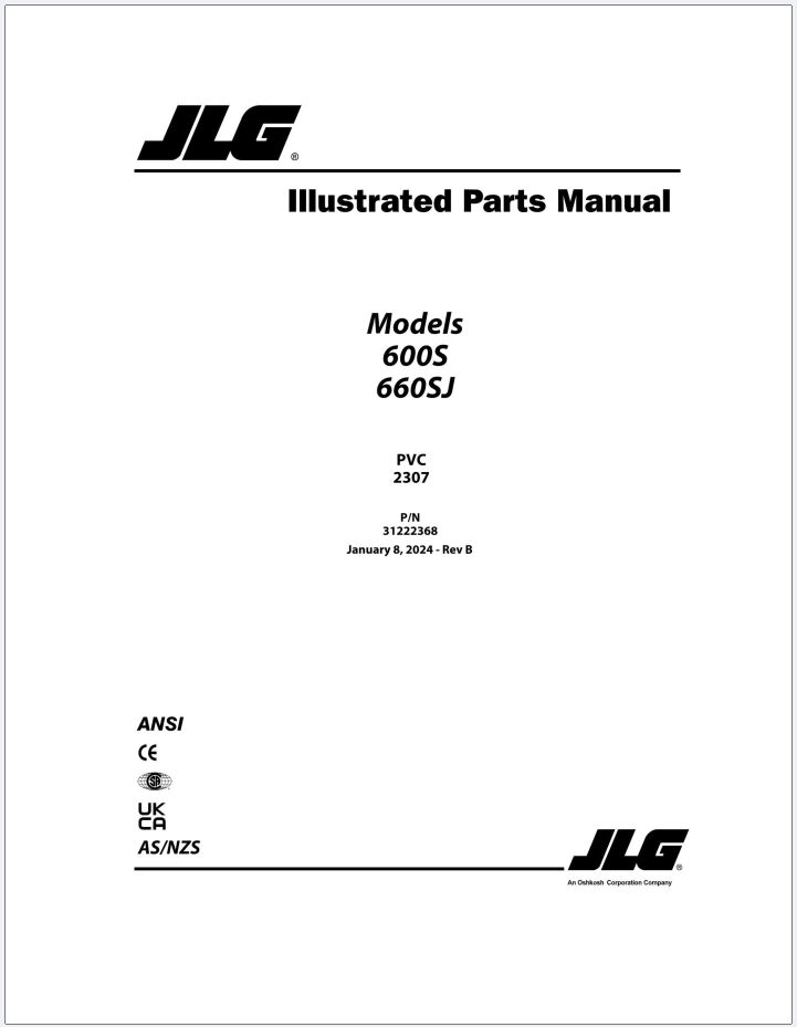 JLG EPC Spare Parts Catalog 2024 32.1 GB PDF Collection