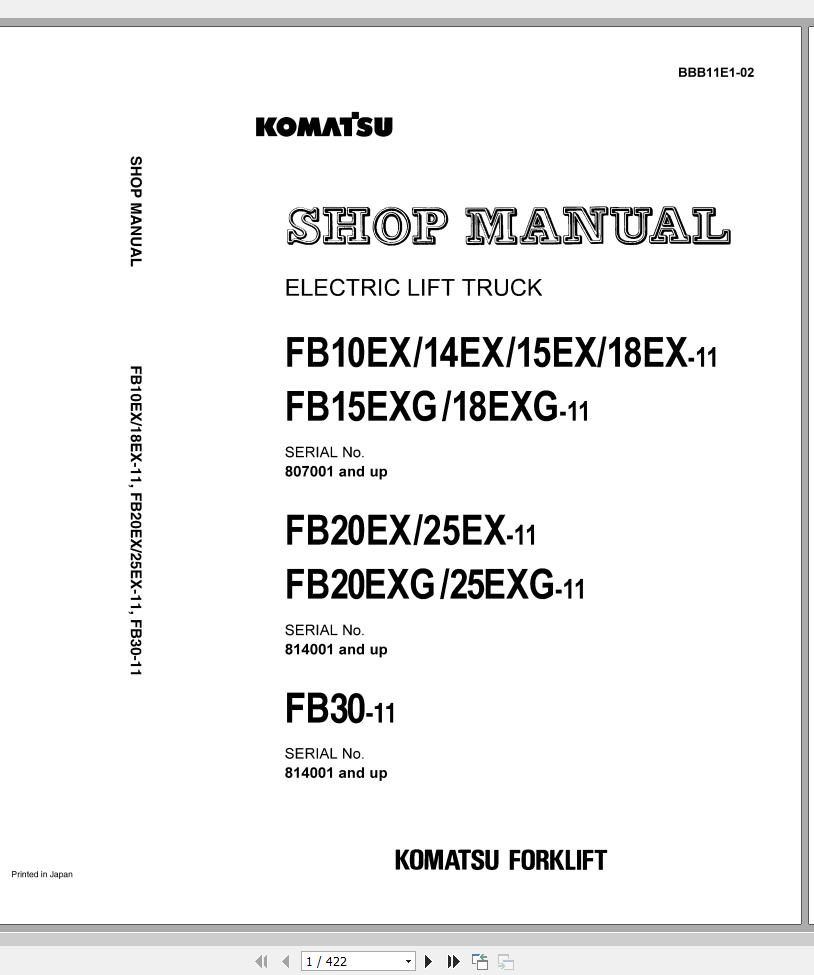 Komatsu Forklift Shop Manual Update 2024 9 41 Gb Pdf