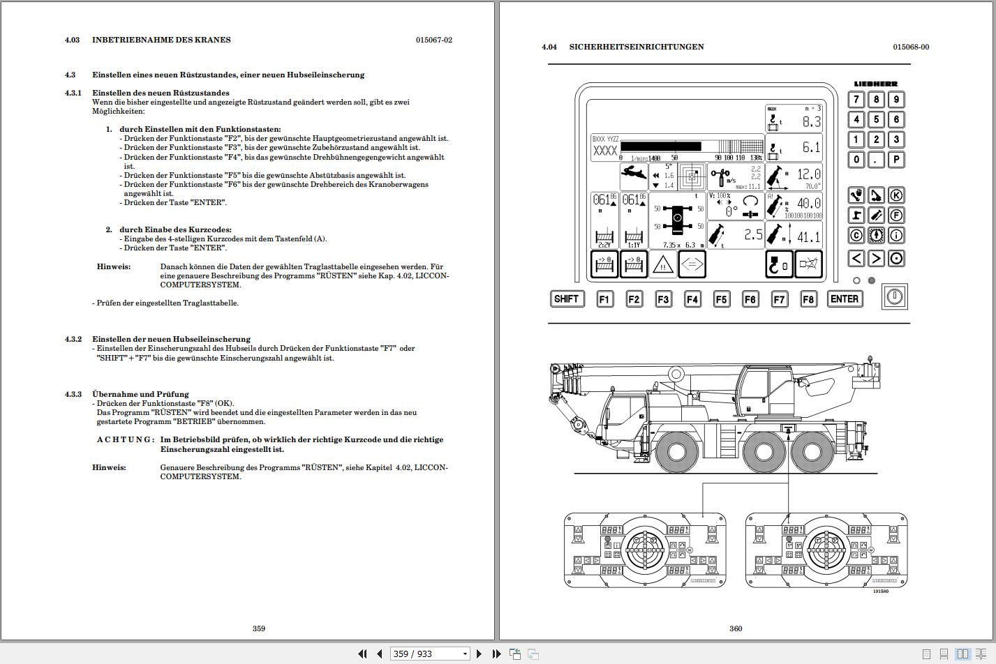 Liebherr Crane LTM 1055-3.1 Operating Manual