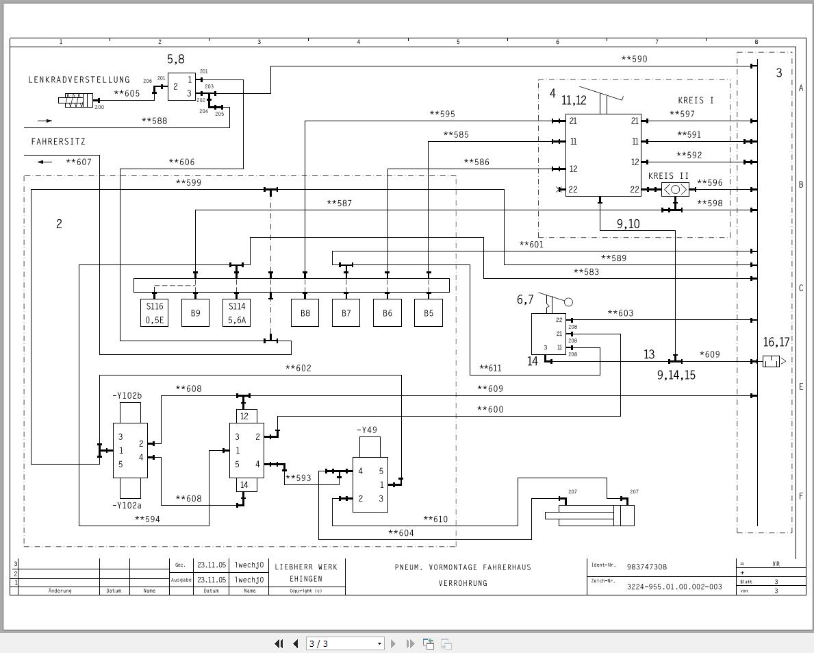 Liebherr Crane LTM 1055-3.1 Pneumatic Electrical and Hydraulic Diagrams