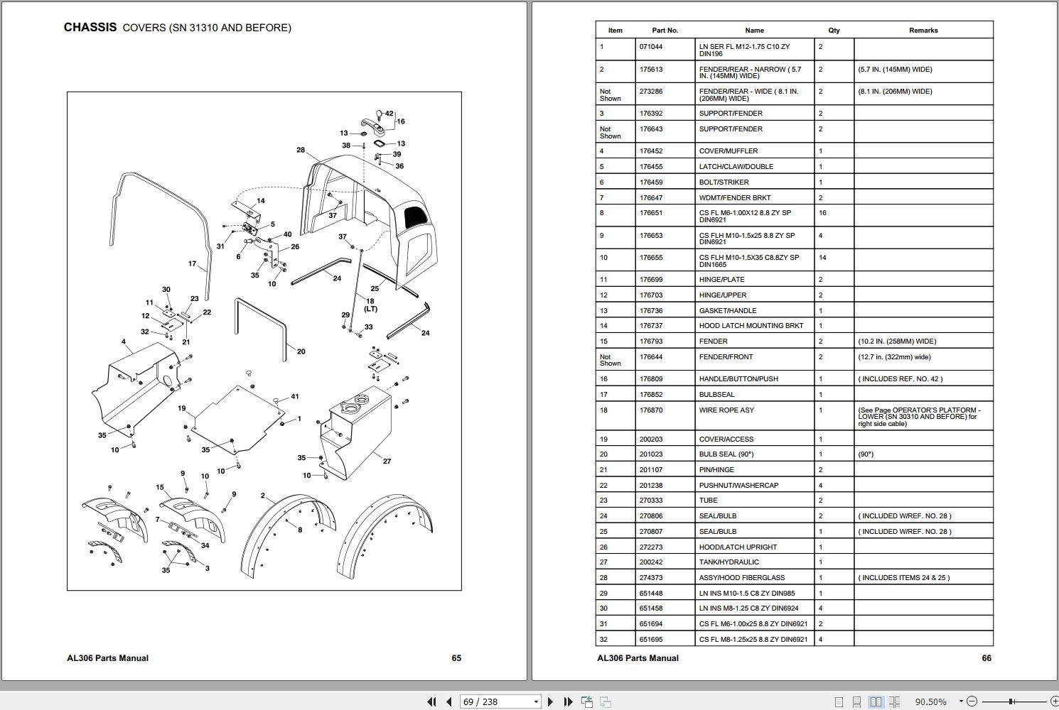 Mustang Articulated Loader AL306 Parts Manual