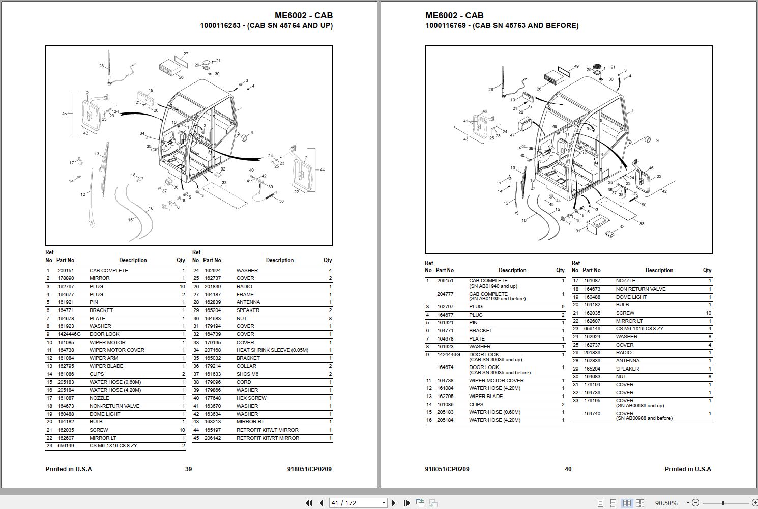 Mustang Compact Excavator ME6002 Parts Manual 918051C