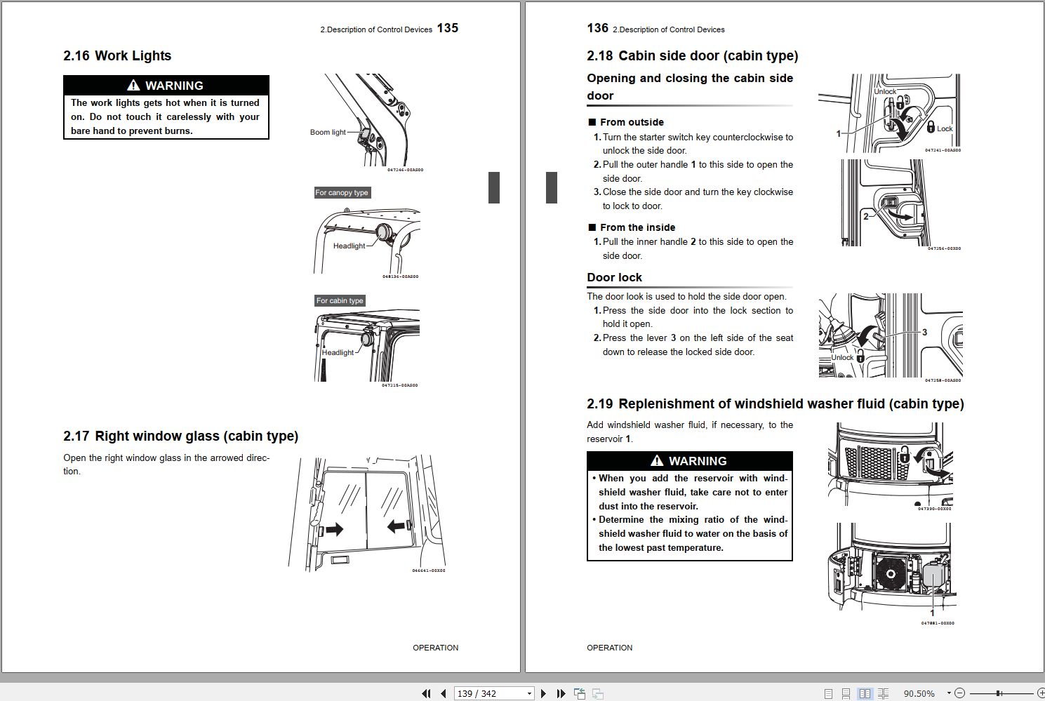 Mustang Excavator 550Z Operator Manual 50940329B