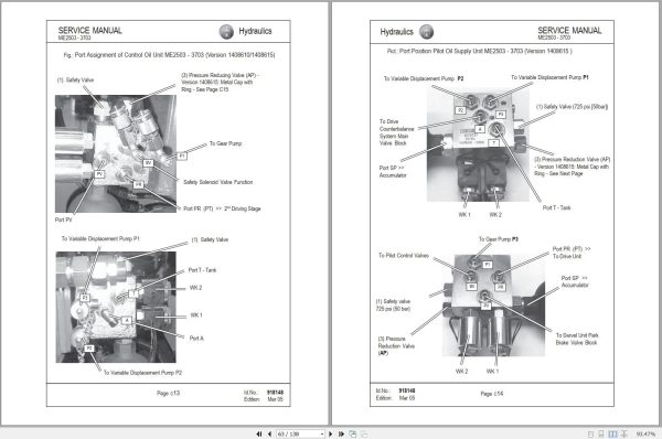 Mustang Excavator ME2503 ME3003 ME3503 ME3703 Service Manual 918149A
