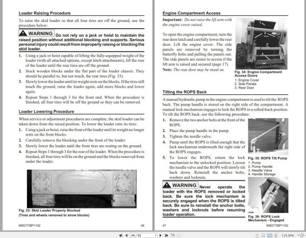 Mustang Skid Steer Loader 2095 2105 Operator Manual 908277B