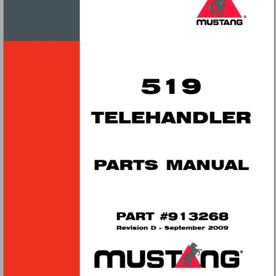 Mustang Telehandler 634 Parts Manual 908484B