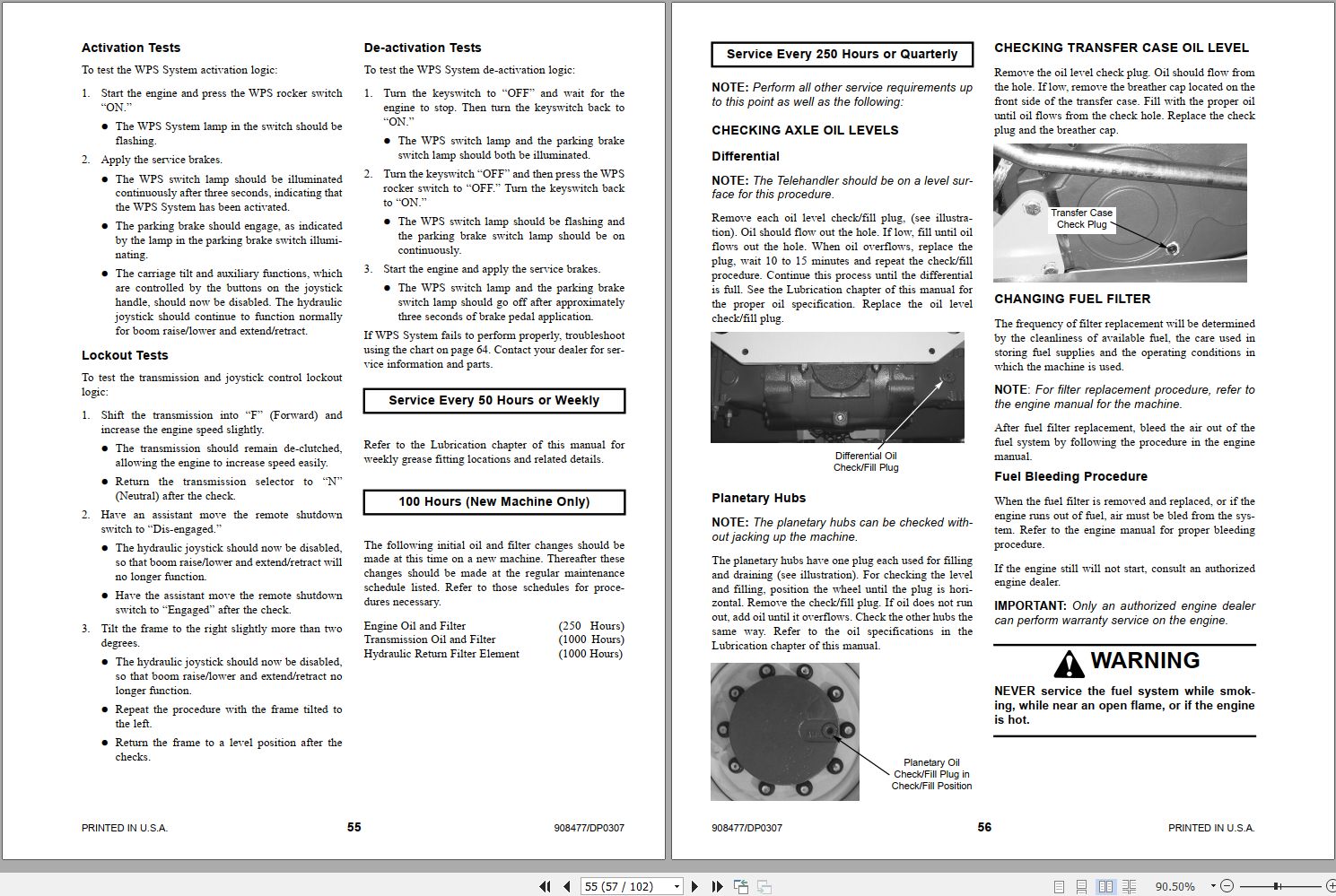 Mustang Telehandler 742 944 1155 Operator Manual 908477D