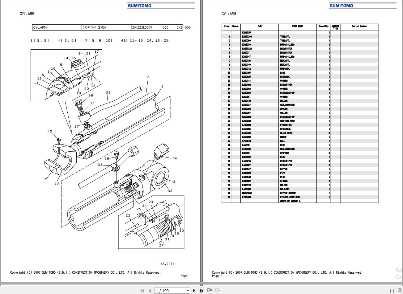 Sumitomo Spare Parts List PDF Excavator Series How To Install Guide ...