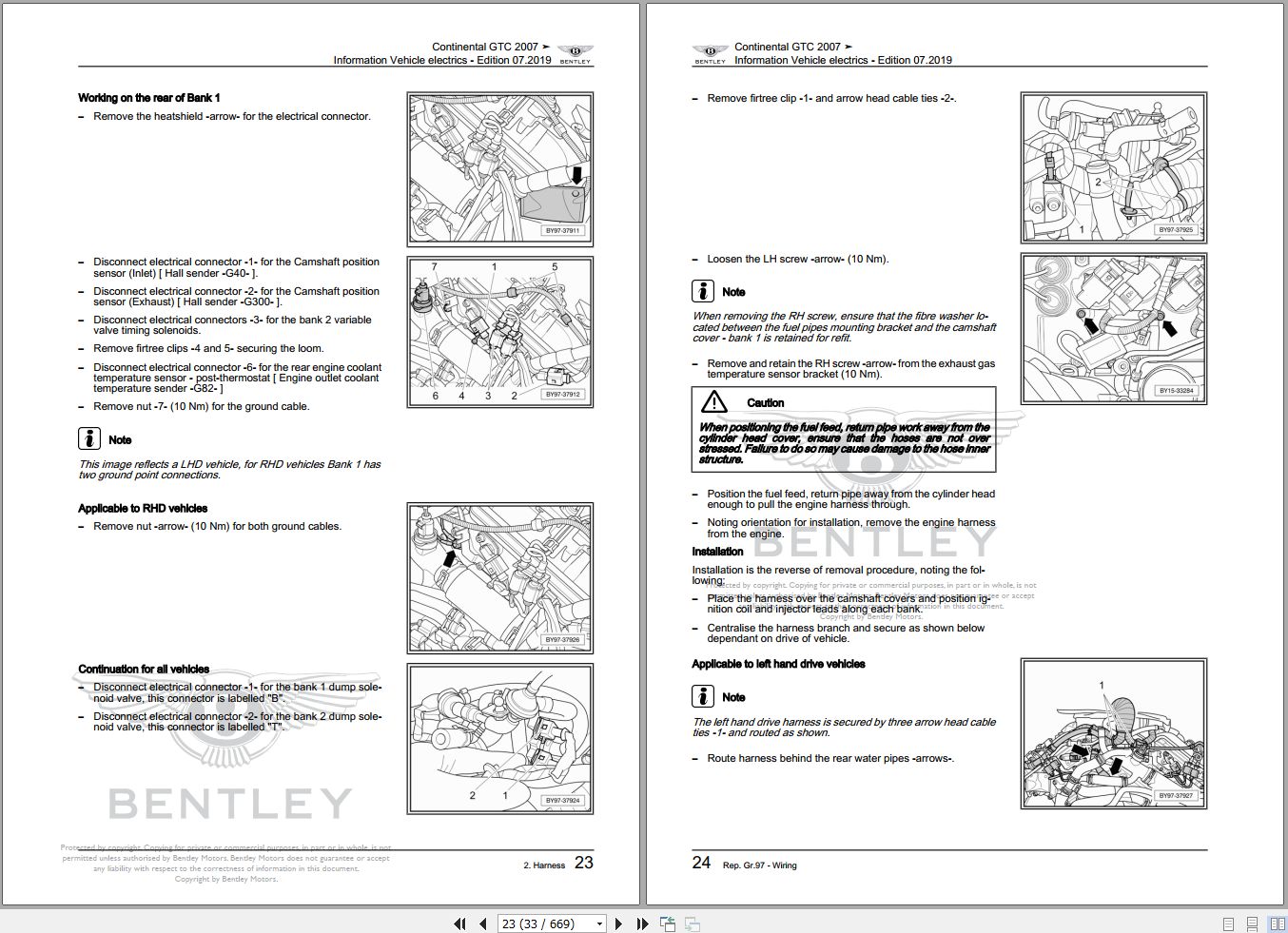 Bentley Continental GTC 2007 - 2011 Workshop Manual Electrical Schematic