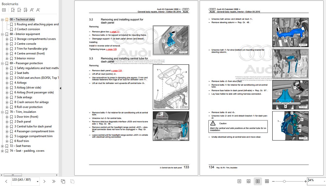 Audi A3 Cabrio 2008 8P7 Workshop Manual
