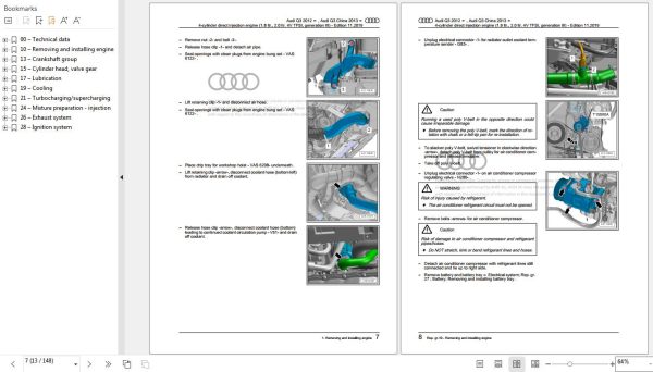 Audi Q3 2011 - 2017 8U 84B 84G 8UB 8UG Workshop Manual