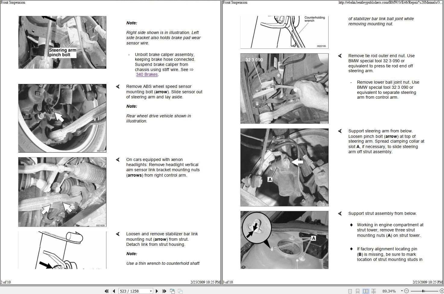 BMW E46 3 Series 1998-2006 Diagram & Service Repair Manual
