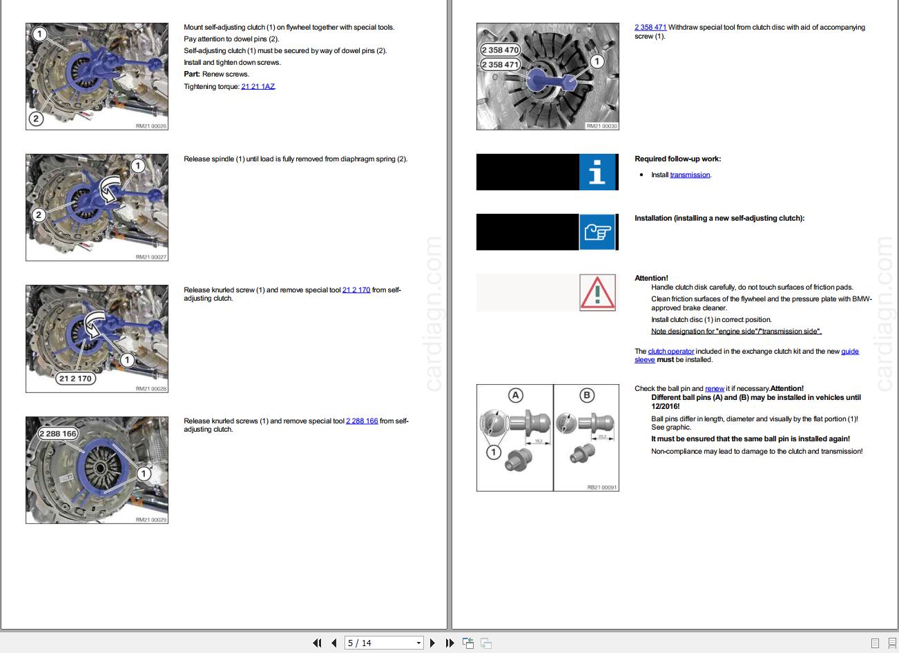 BMW F45 2014-2020 Service & Repair Manual