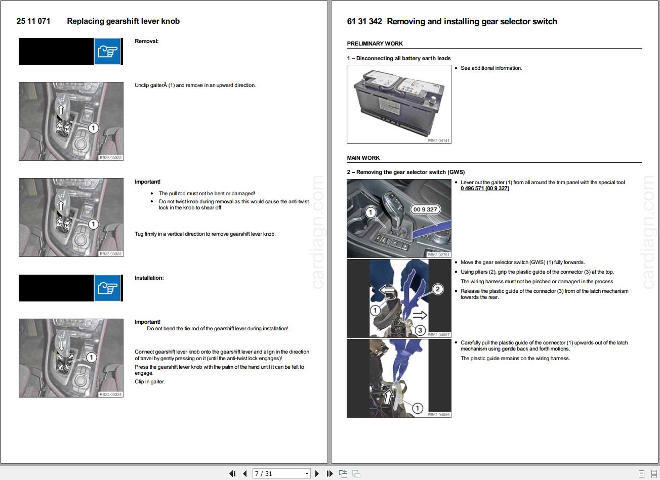 BMW F45 2014-2020 Service & Repair Manual