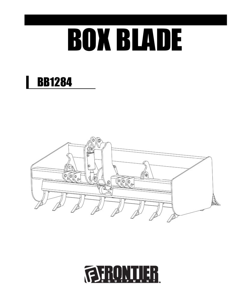 Frontier Box Blade BB1284 Operator's Manual