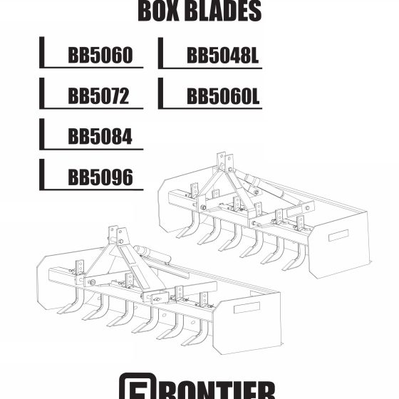 Frontier Box Blades BB3272 - BB3296 Operator's Manual