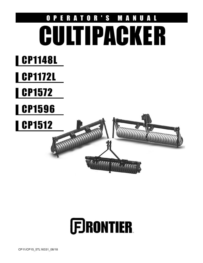Frontier Cultipacker CP1148L - CP1512 Operator's Manual