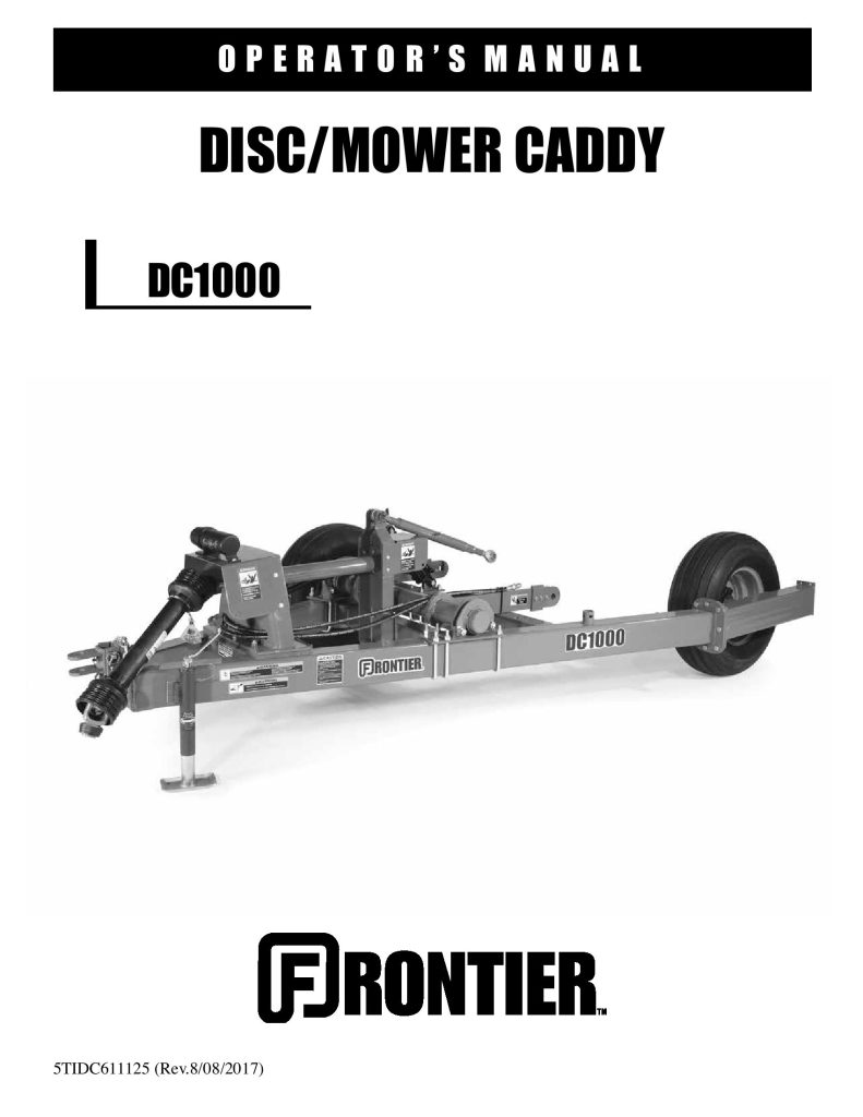 Frontier Disc Mower Caddy DC1000 Operator's Manual
