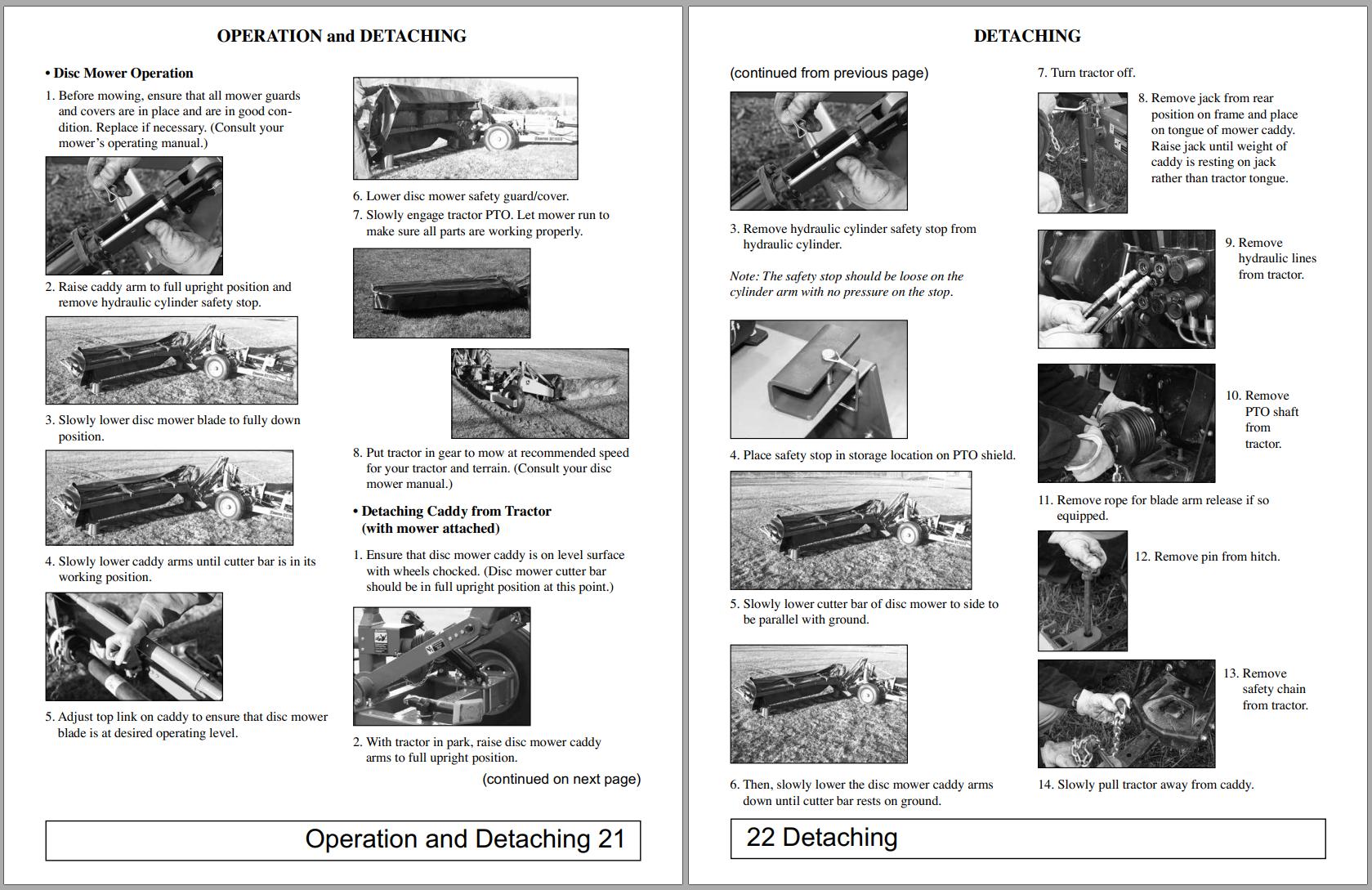 Frontier Disc Mower Caddy DC1000 Operator's Manual