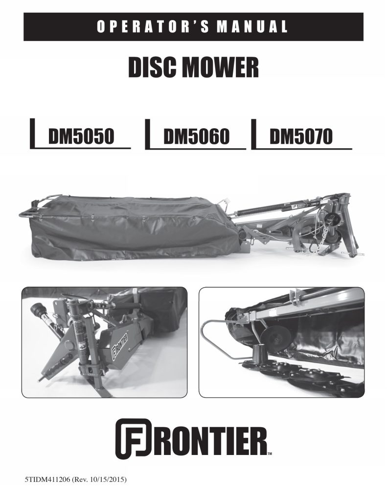 Frontier Disc Mower DN5050 - DM5070 Operator's Manual