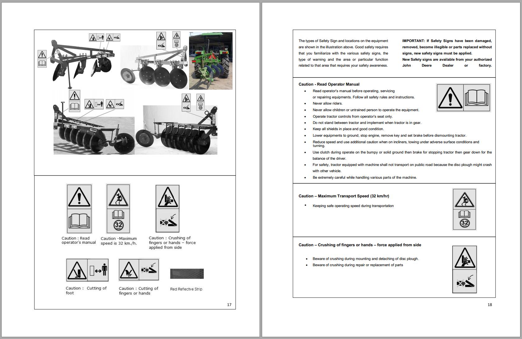 Frontier Disc Plough DP3203 - DP4206 Operator's Manual