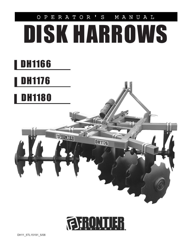 Frontier Disk Harrow DH1166 - DH1180 Operator's Manual