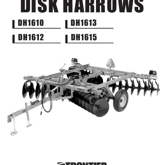 Frontier Disk Harrow DH1610 - DH1615 Operator's Manual 2017