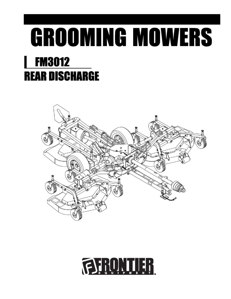 Frontier Grooming Mowers FM3012 Operator's Manual