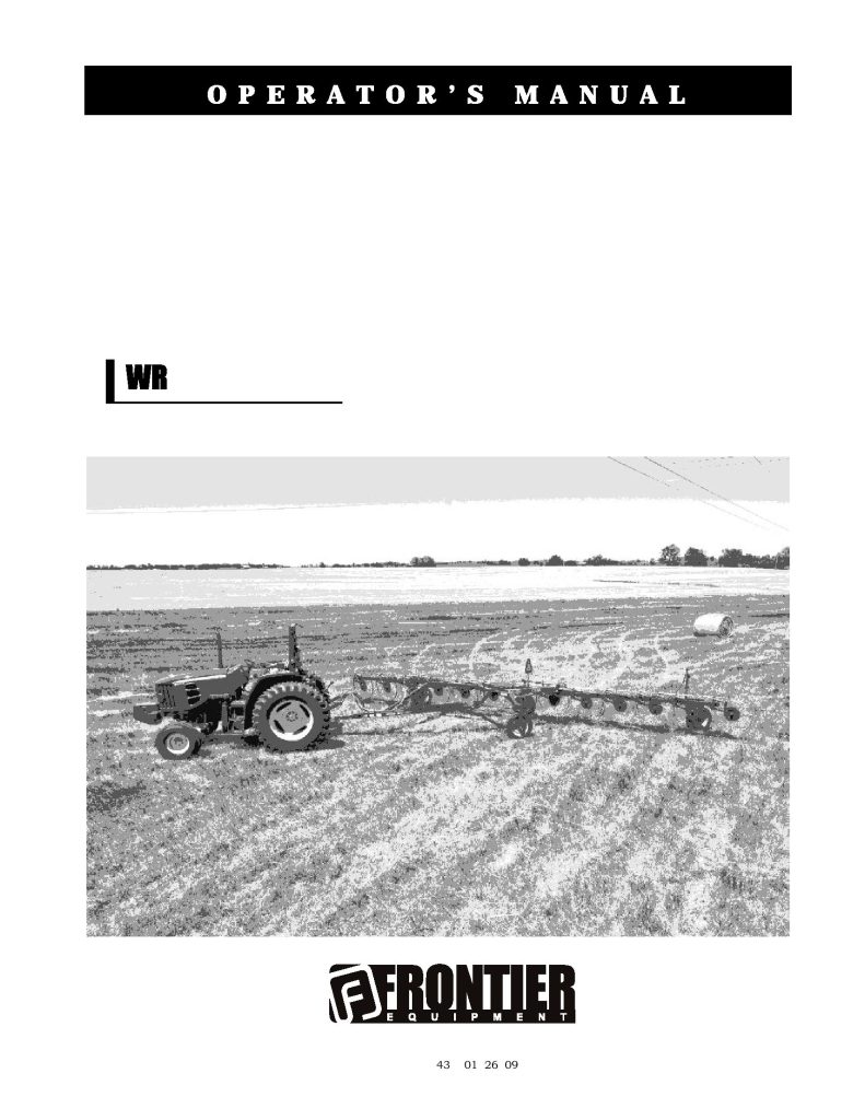 Frontier High Capacity Wheel Rake WR4313 Operator's Manual
