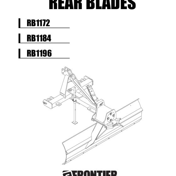 Frontier Rear Blades RB2160 - RB2196 Operator's Manual