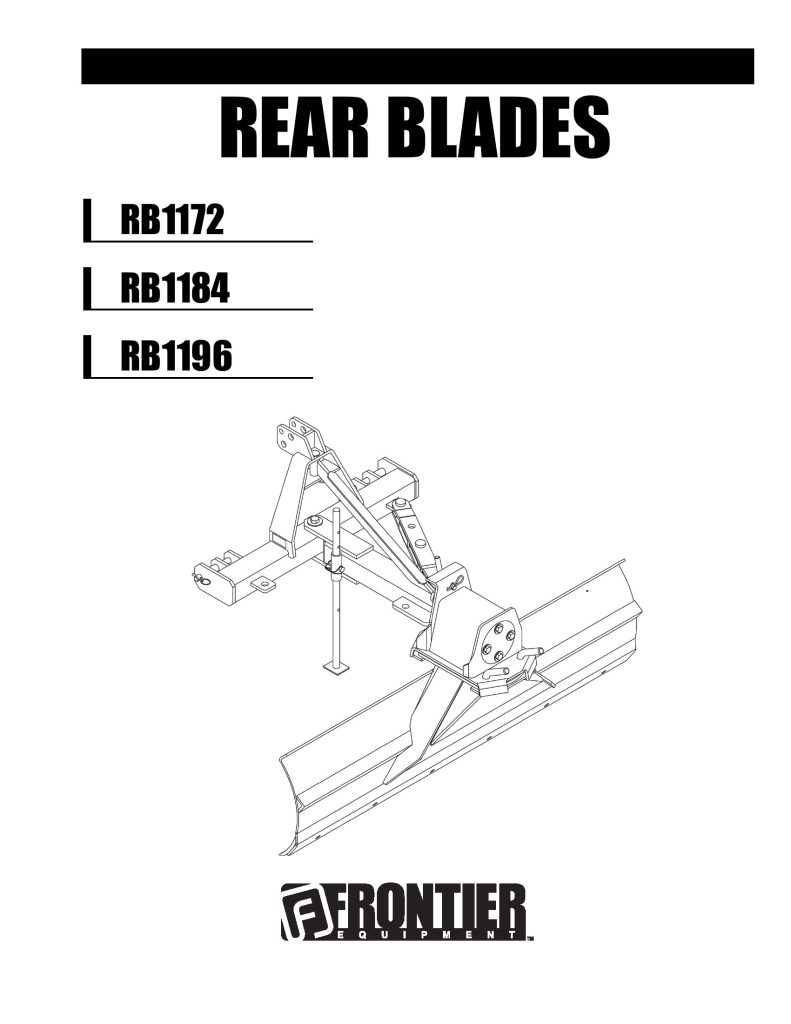 Frontier Rear Blades RB1172 - RB1196 Operator's Manual