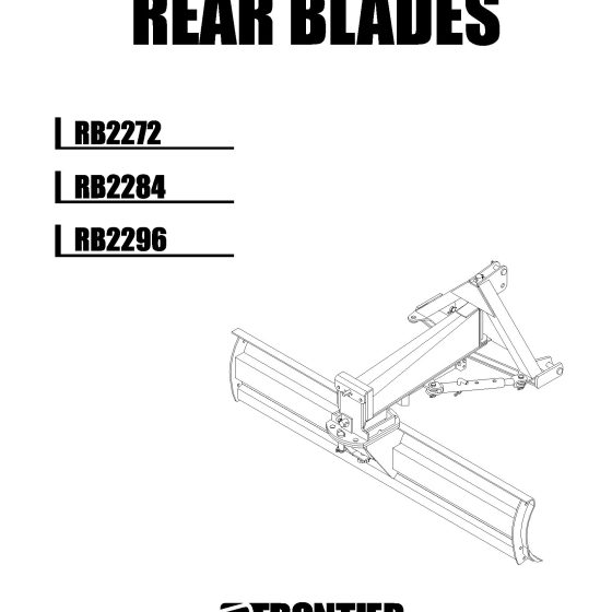 Frontier Rear Blades RB2160 - RB2196 Operator's Manual