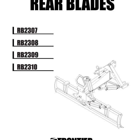 Frontier Rear Blades RB2408 - RB2410 Operator's Manual
