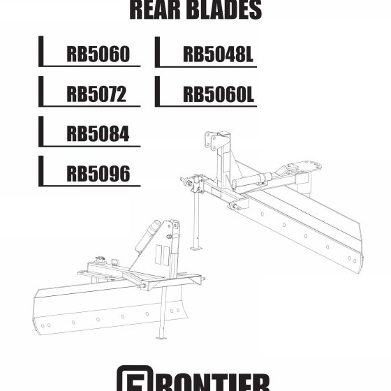 Frontier Rear Blades RB2408 - RB2410 Operator's Manual