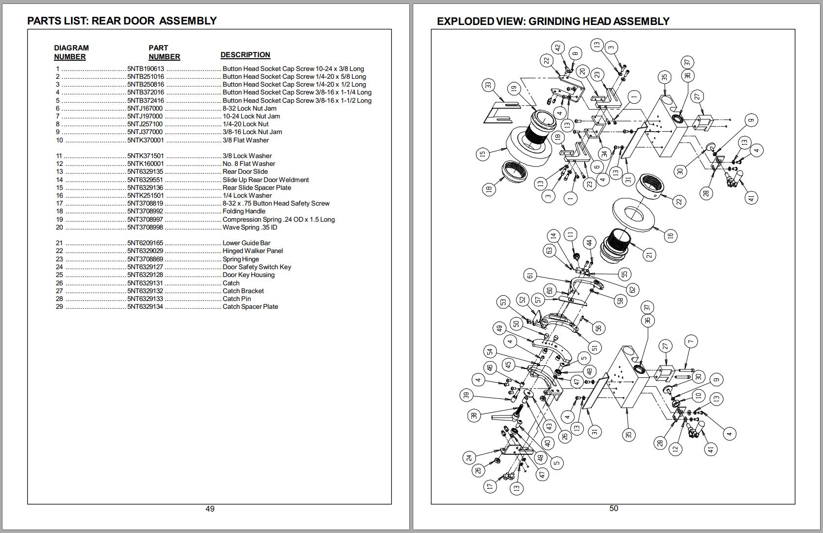 Frontier Reel Mower Grinder RG5500 Operator's Assembly Service Manual EN ES