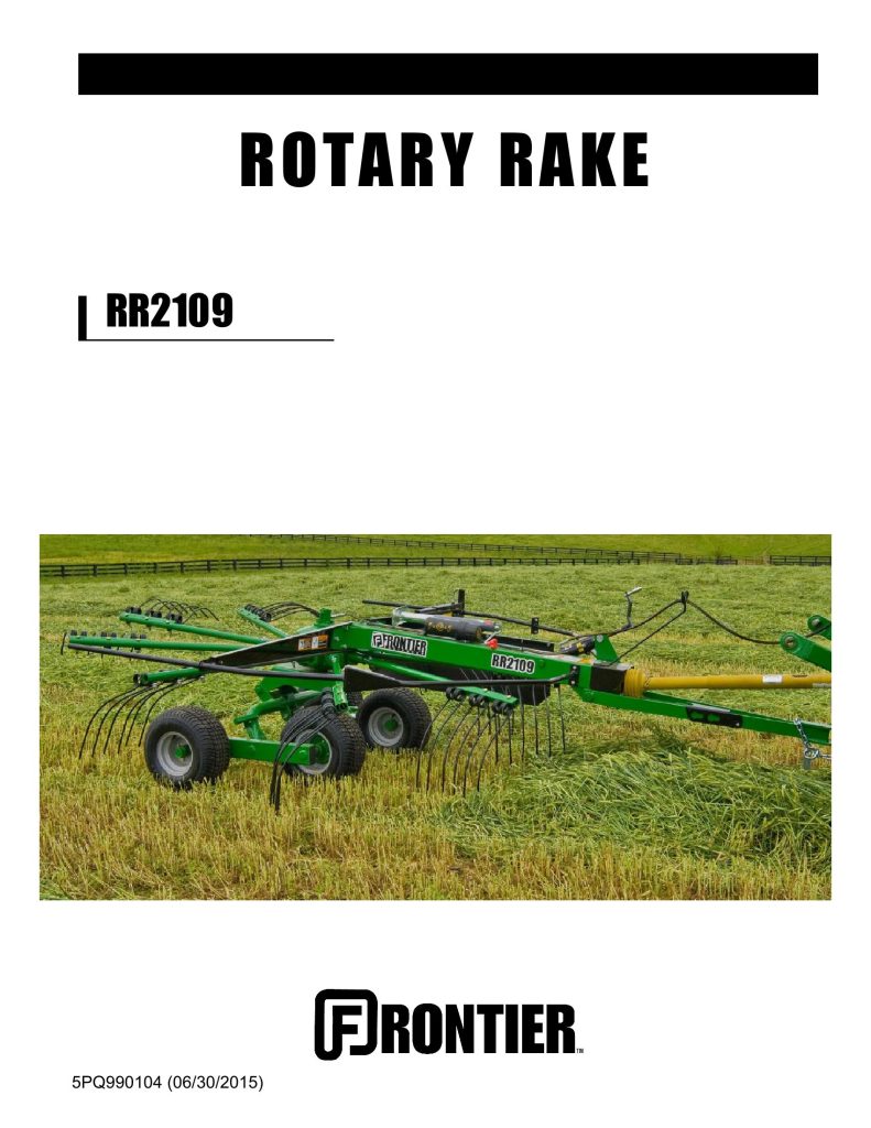 Frontier Rotary Rake RR2109 Operator's Manual