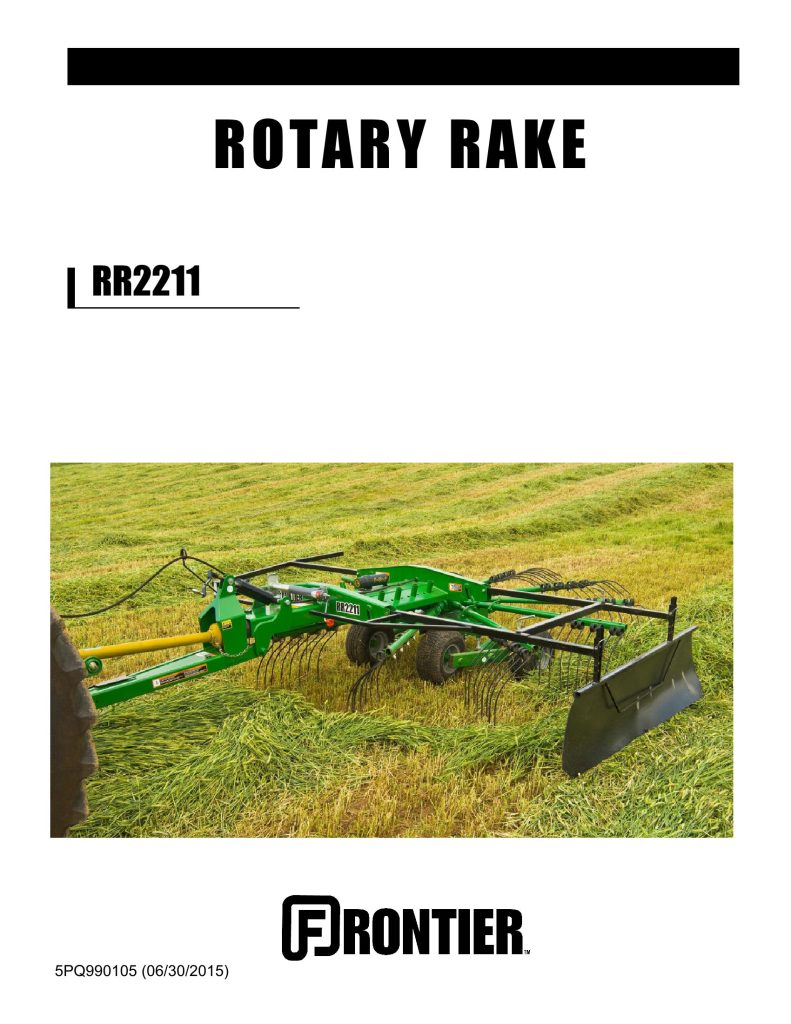 Frontier Rotary Rake RR2211 Operator's Manual