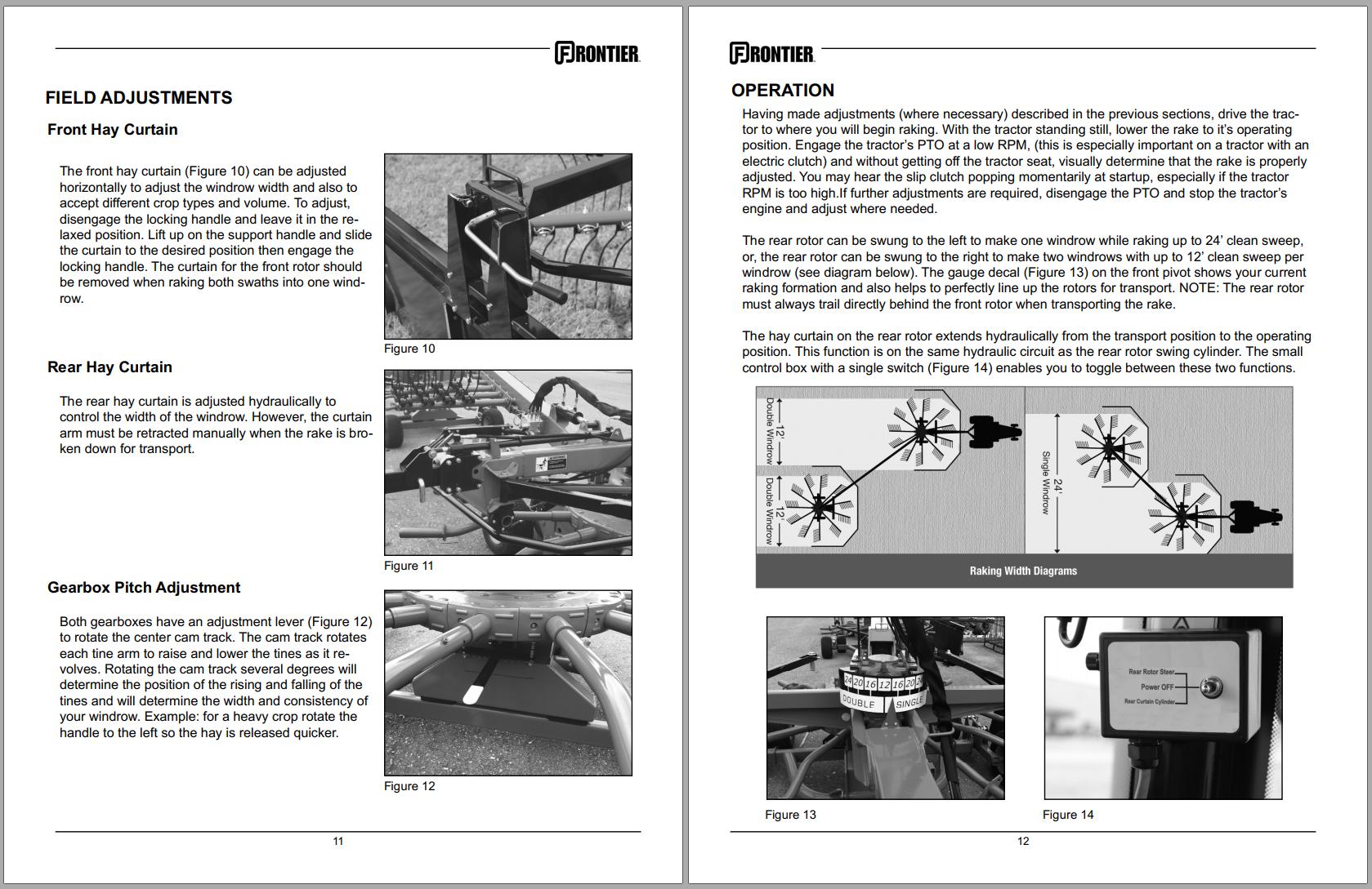 Frontier Rotary Rake RR2324 Operator's Manual