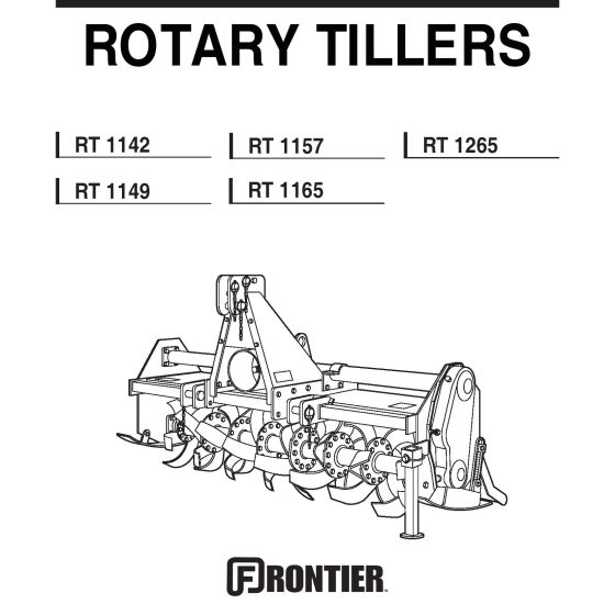 Frontier Rotary Tillers RT1060E RT1070E Operator's Manual