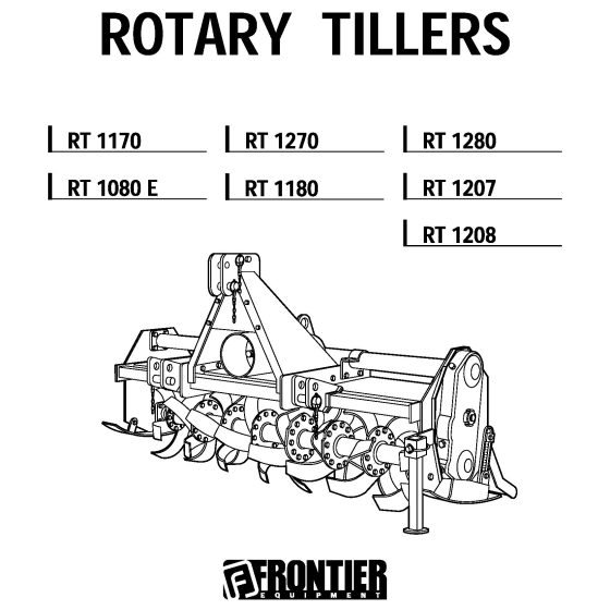 Frontier Rotary Tillers RT1142 - RT1265 Operator's Manual
