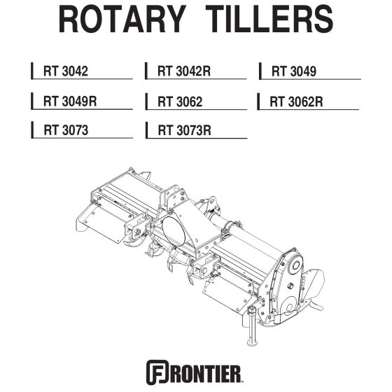 Frontier Rotary Tillers RT2308 - RT2383 Operator's Manual