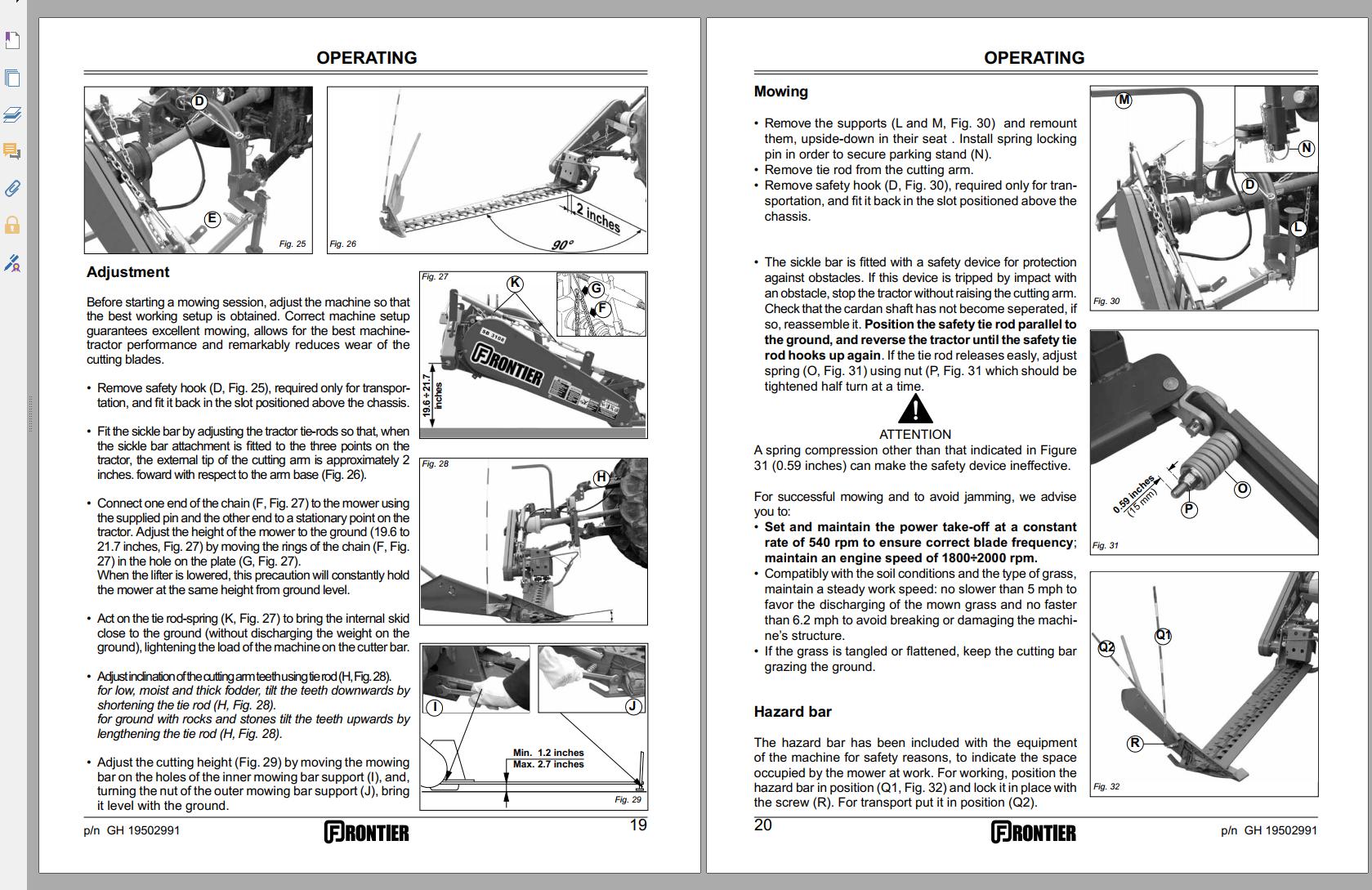 Frontier Sickle Bar SB3106 - SB3108 Operator's Manual 2017