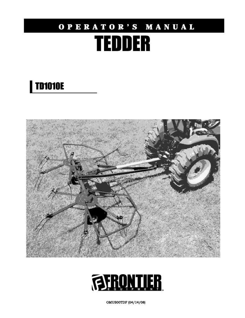 Frontier Tedder TD1010E Operator's Manual